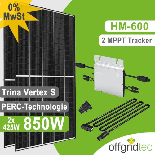 Offgridtec Balkonkraftwerk 850W HM-600 Trina Solar Vertex S Mini-PV Solaranlage | 0 % Leasing ...